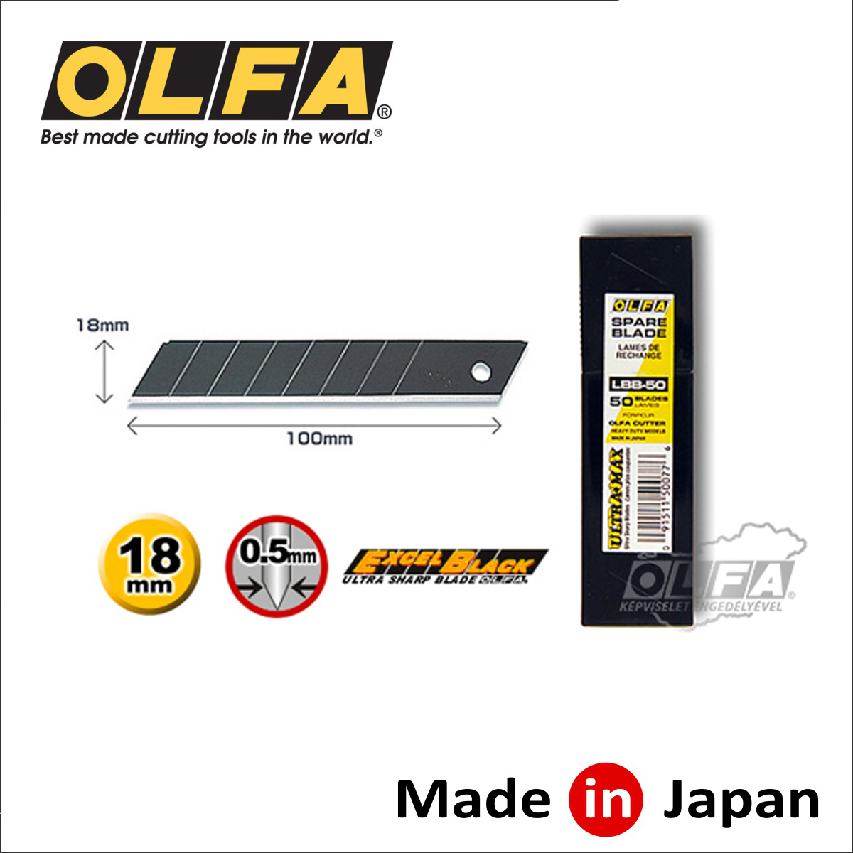 Penge OLFA tördelhető 18 mm 50 db - fekete (LBB-50) - Puma Tools