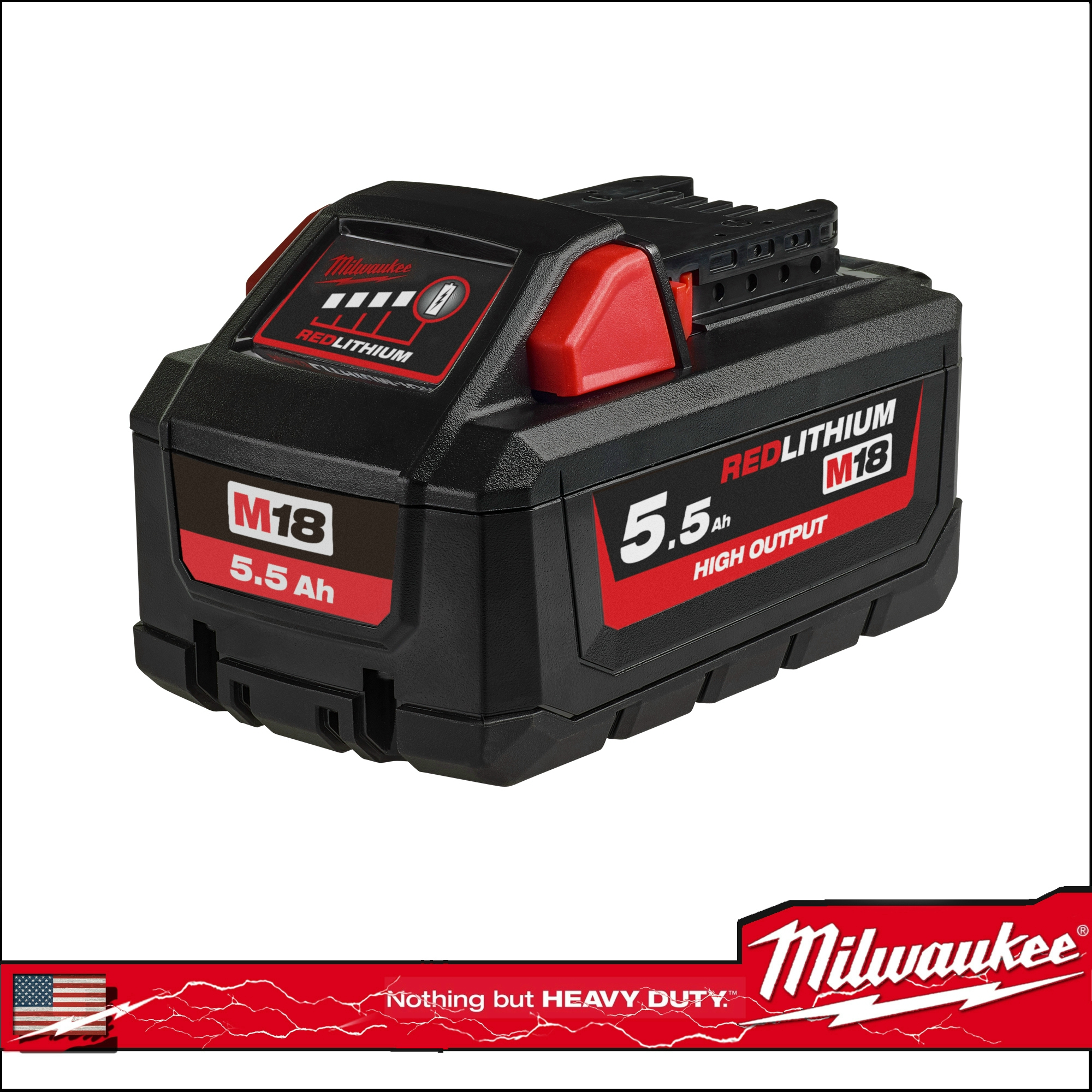 Akkumulátor 18V 5.5Ah Li-Ion B5 RED-Lithium - Milwaukee (M18 HB5.5 ...