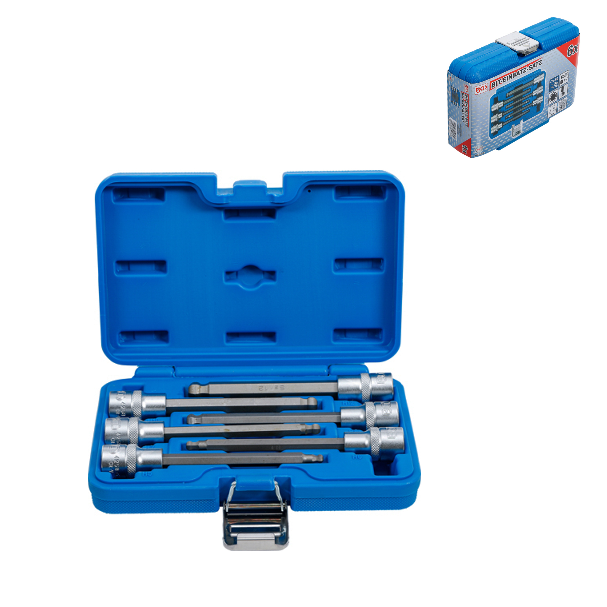 Bit készlet Imbusz 1/2"-os 6 db-os hosszú gömbvégű 5-6-7-8-10-12 mm BGS ...