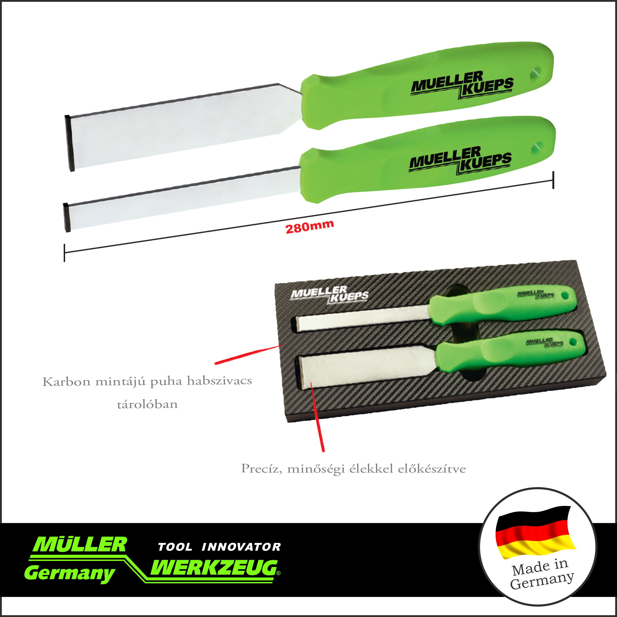 Kaparó tömítés eltávolító készlet16+32 mm XL KEMÉNYFÉM Lapkás -MÜLLER (MLR-268 320) - Puma Tools