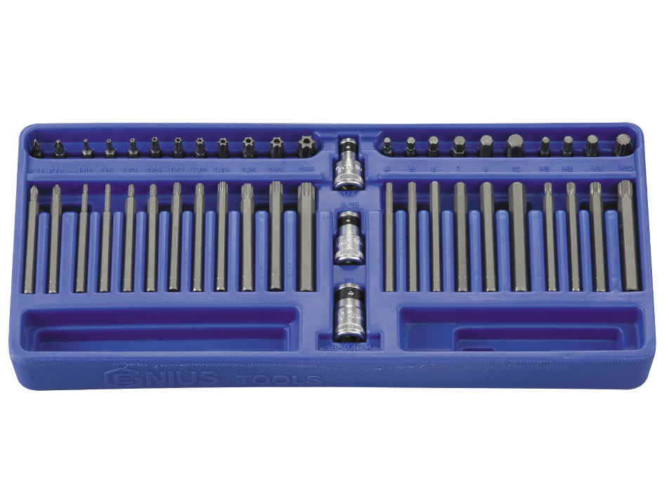 Tálcás Genius bithegy készlet torx + imbusz 47 db-os 1/3 (SB-247M ...