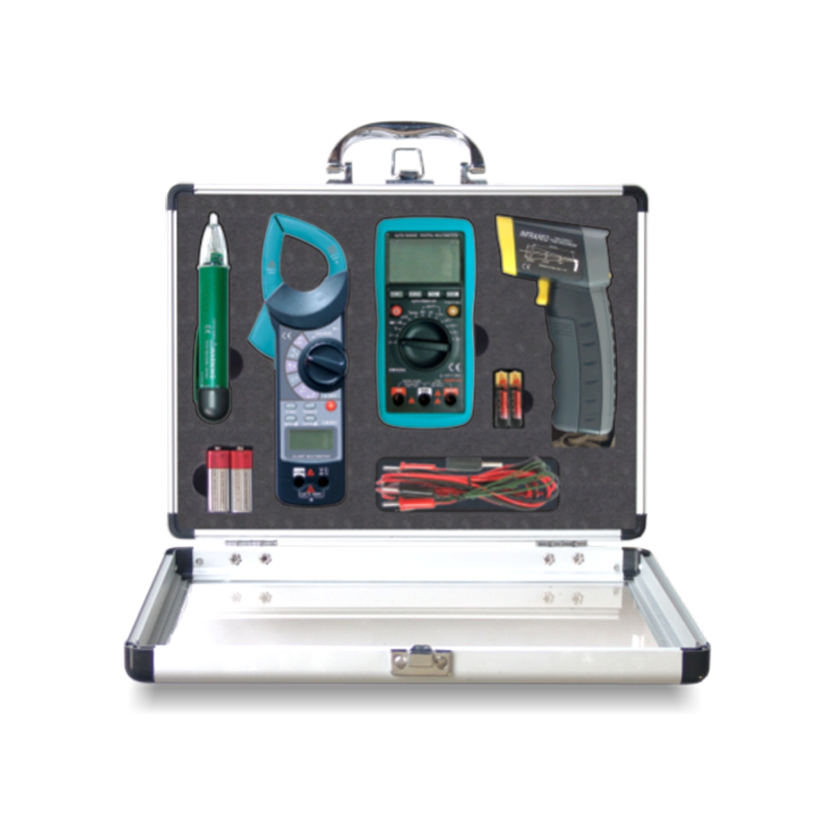 Mérőműszerek készletben - multim. + lakatf. + hőmérő + fázisk. Elmark ...