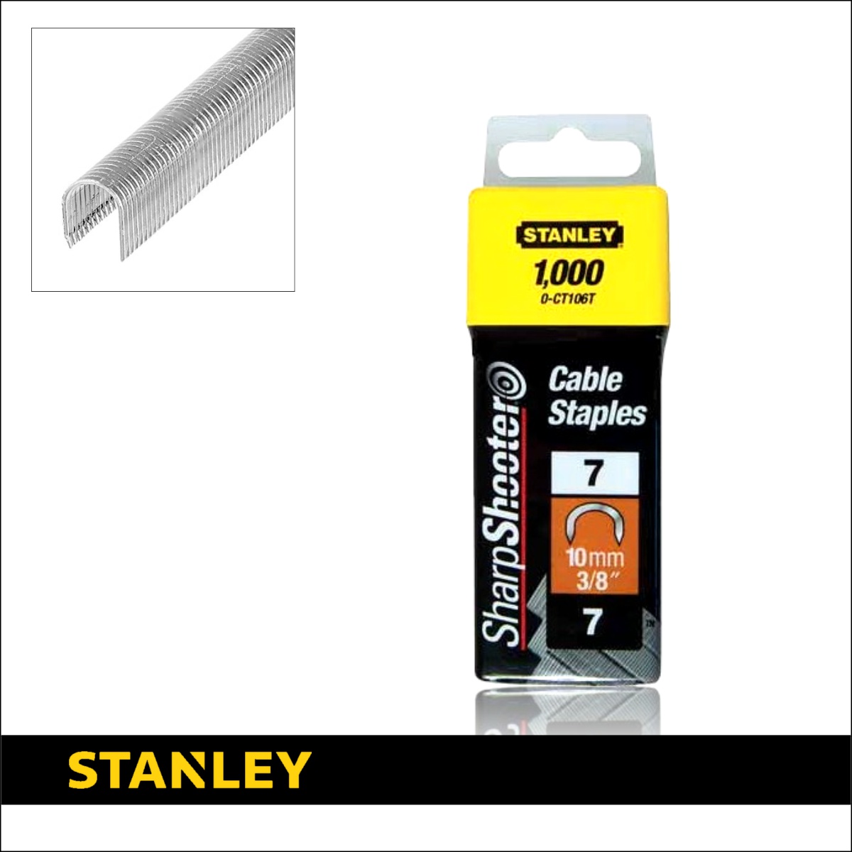 Tűzőkapocs kábeltűzéshez CT100 - 10 mm 1000 db - Stanley (1-CT106T) - Puma Tools