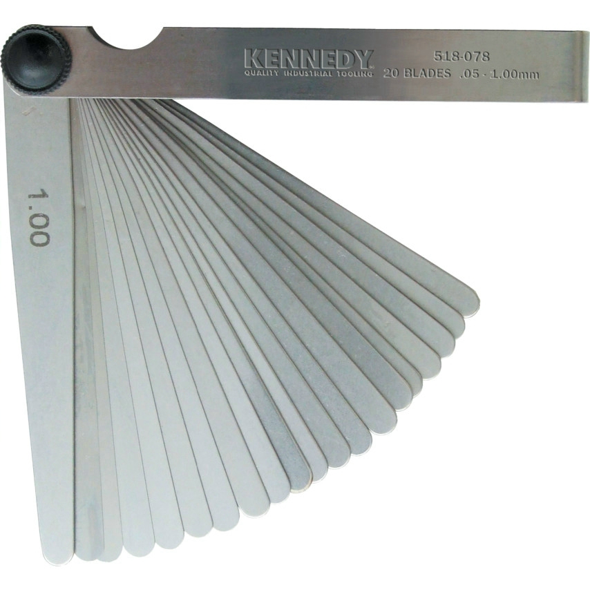Hézagmérő készlet 20 lapos 0,05 - 1,0 mm Kennedy (KEN-518-0780K) (KEN5180780K) - Puma Tools