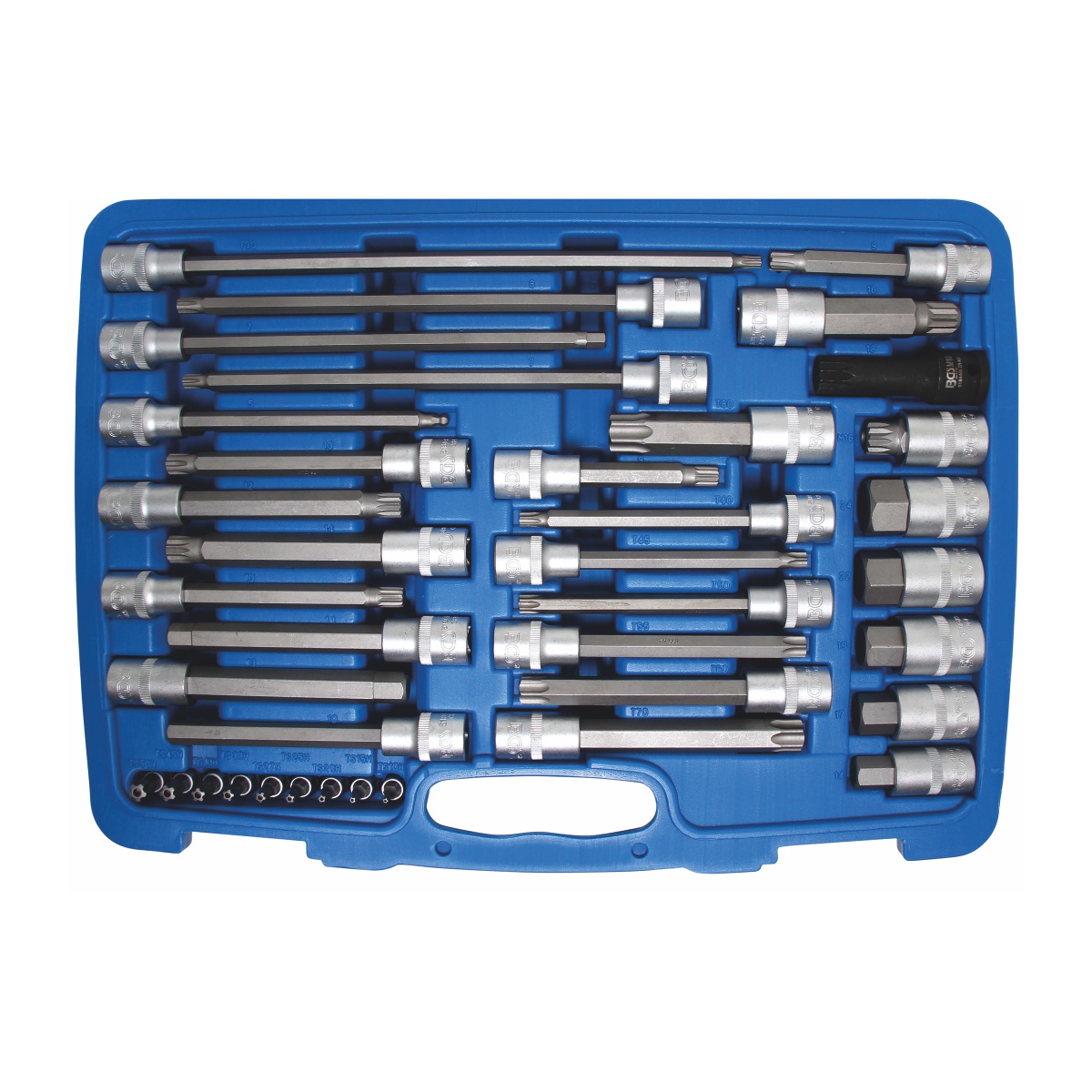 Rátűzőkulcs - crowa+bit készlet 1/4-1/2" imb.+TX+XZN+RIBE 38 részes BGS ...