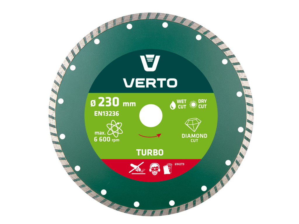 Vágókorong, gyémánt 230x22.2 mm TURBO - Verto (61H2T9) - Puma Tools