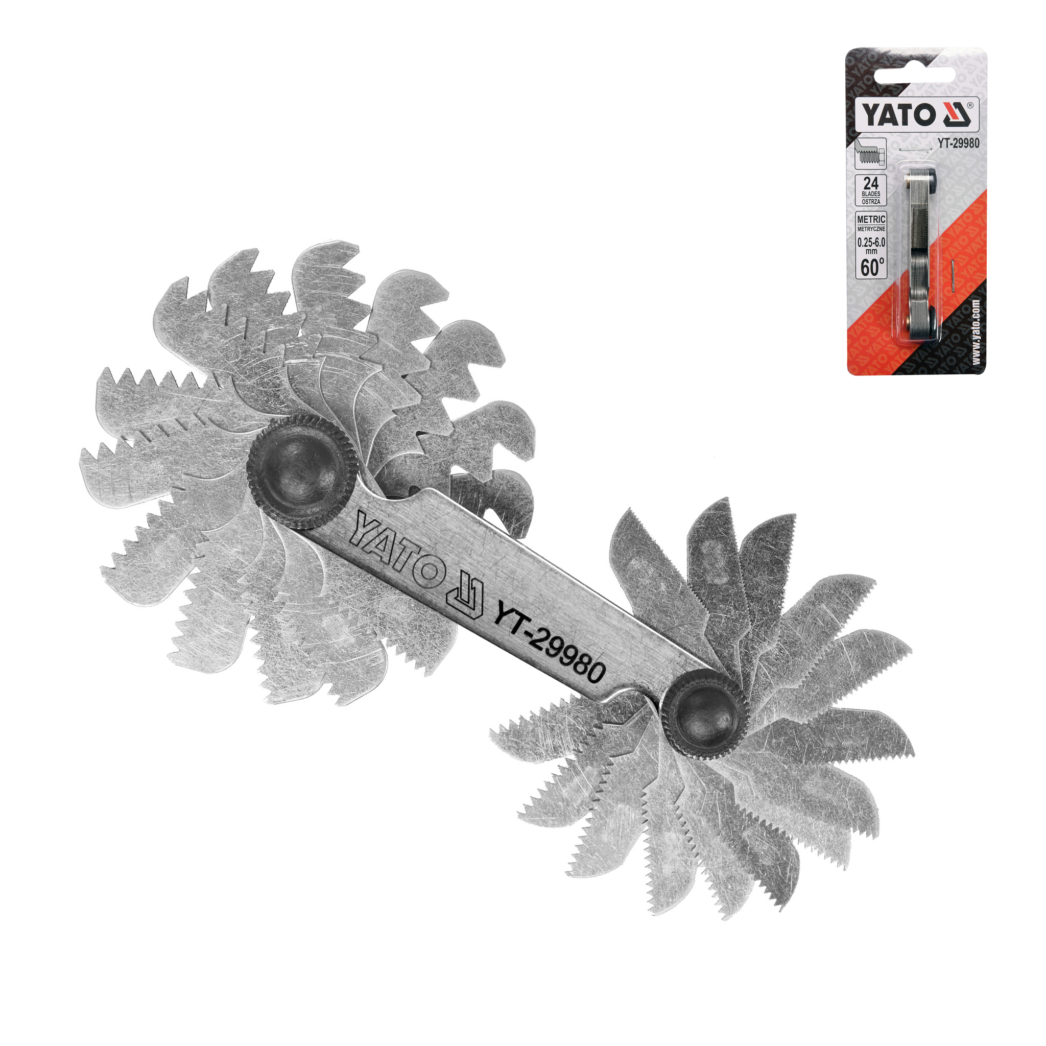 Menetfésű Metrikus 0.25 - 6.0 mm 60° 24 részes - Yato (YAT-29980 ...