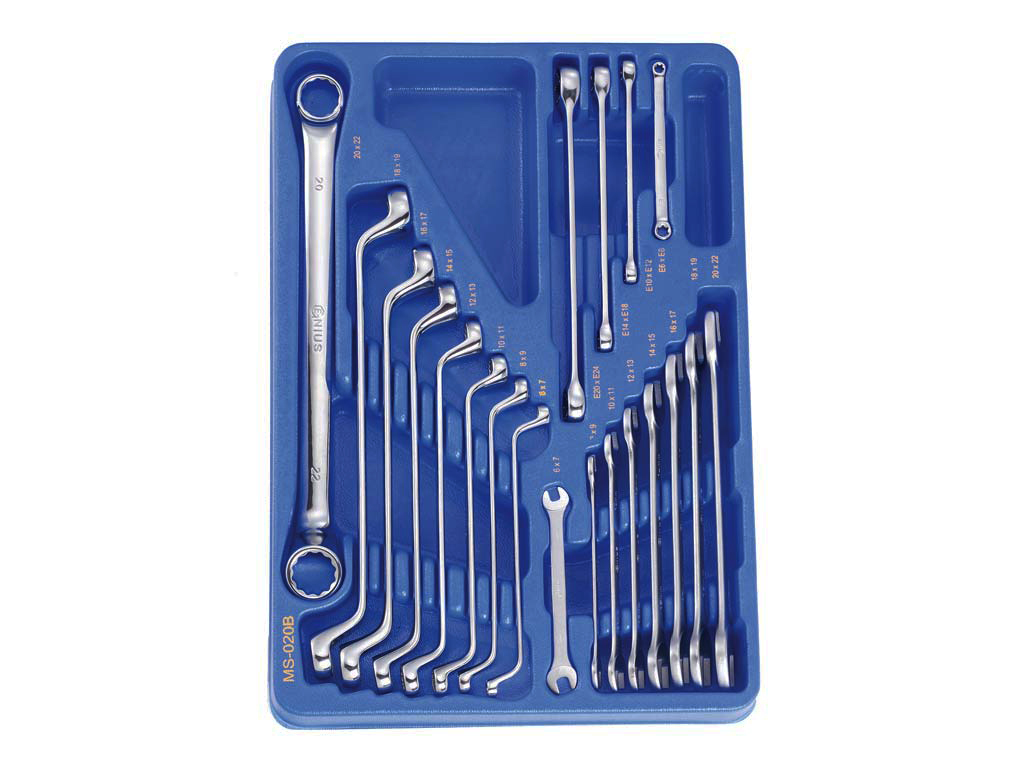 Tálcás Genius csillag-, villás-, + E-torx kulcs készlet 20 db-os 1/2 ...