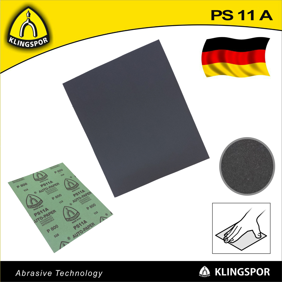 Csiszolópapír ív 230x280 mm P 800 - vízálló - PS11A Klingspor (2010 ...